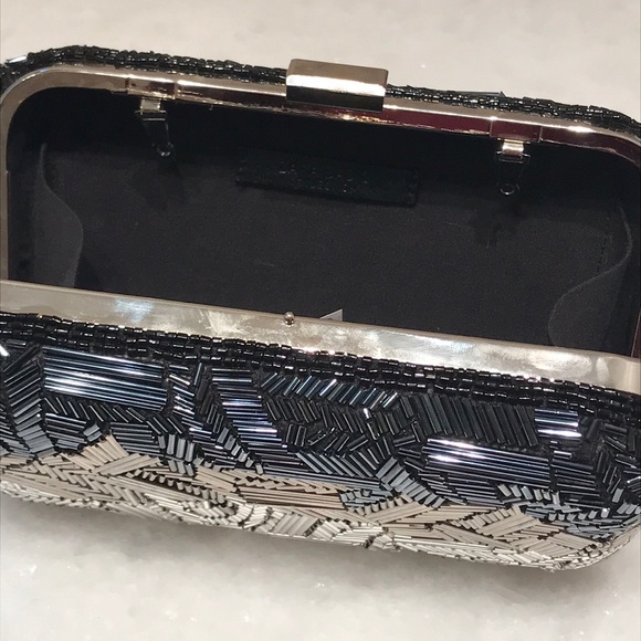 Zara Bags Rare New Zara Ombre Tube Beaded Box Clutch Metallic